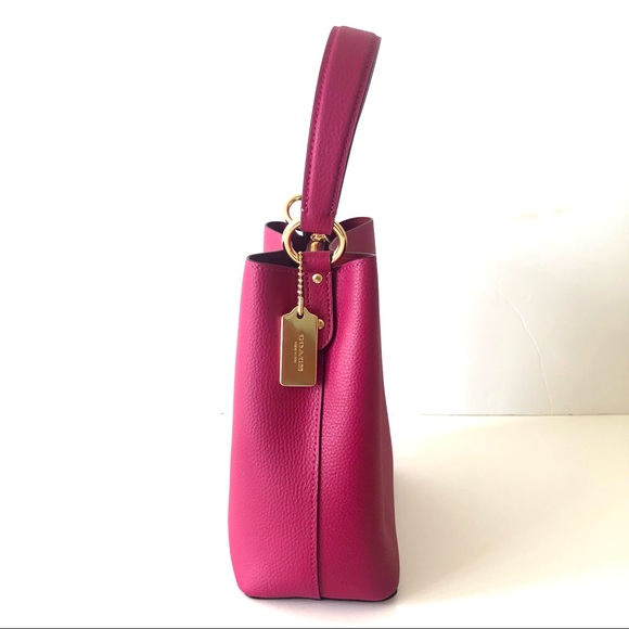 Coach | Bags | Coach Small Town Bucket Bag Berry Violet Leather Purse ...